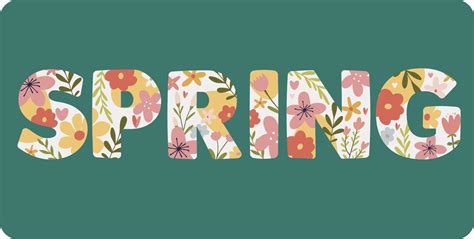 Flat Spring Celebration Floral Text 21789756 Vector Art At Vecteezy
