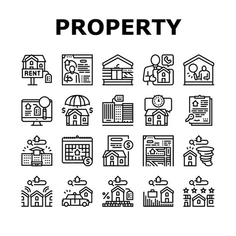 Premium Vector Property Rental Agency Collection Icons Set Vector