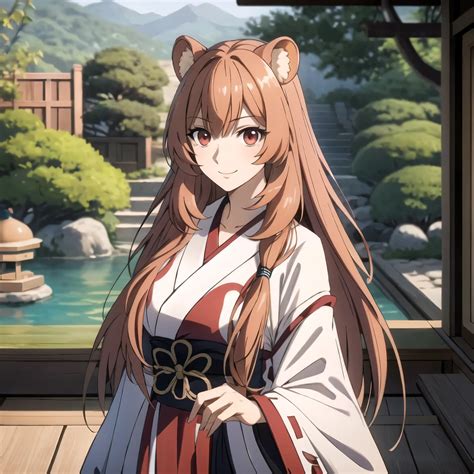 Anime Girl In A Kimono Outfit Standing In Front Of A Pond Seaart Ai