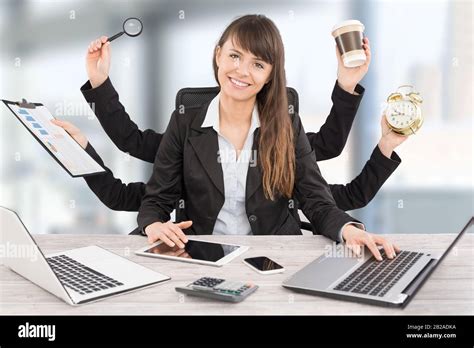Multitasking Business Woman