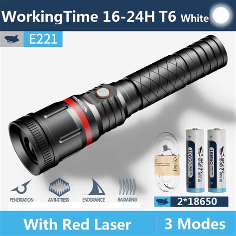 Smilingshark Laser Pointer Torch Light Rechargeable Flashlight Led T6