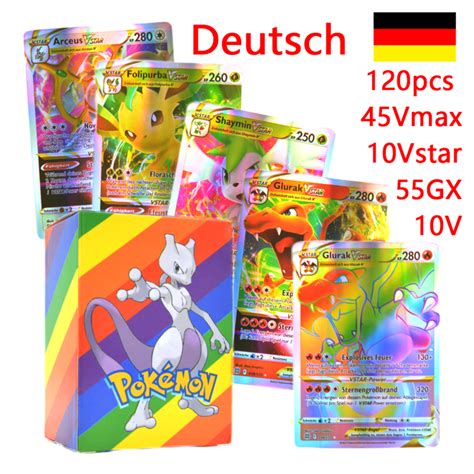 100 120pcs Pokemon Card Vstar Vmax Gx Ex German French Korean Pikachu