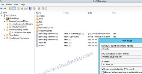 How To Create DNS Entries In Windows CLOUD VM Knowledge Base