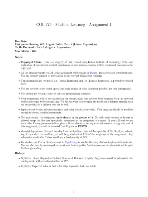 a1 linear regression pdf