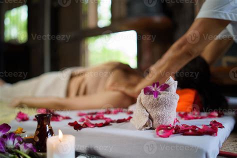 Spa Massage Wellness Decorations While Masseuse Treatment Of Office Syndrome Traditional Thai