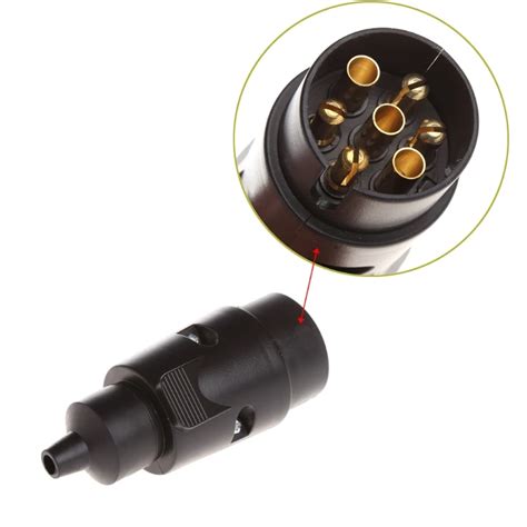 7 Way Round Connector Rv Style Light Trailer Plug Heavy Duty End Blade