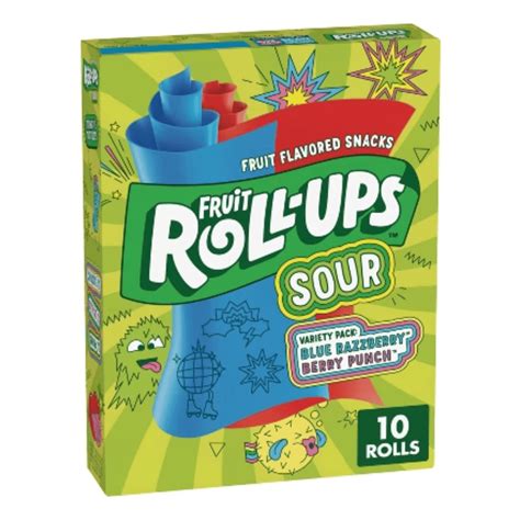 Betty Crocker Fruit Roll Ups Sour Blue Raspberry And Berry Punch 141gr Ngt