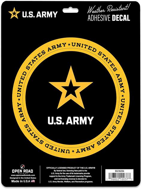U S Army Adhesive Vinyl Decal Iconic U S Army Sticker