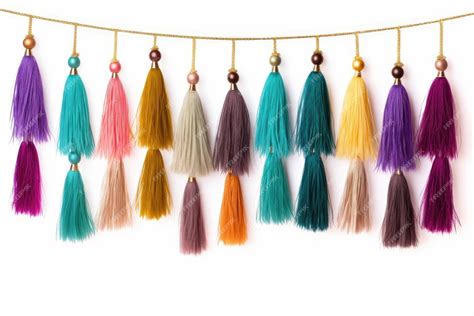 Premium Photo Line Of Tassels Hanging From A String On A White Or Clear Surface Png Premium Photo Line Of Tassels Hanging From A String On A White Or Clear Surface Png
