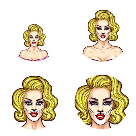 Free Vector Set Of Pop Art Round Avatar Icons For Users Of Social