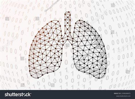 Lungs 3d Low Poly Symbol Binary Stock Vector Royalty Free 2199294975