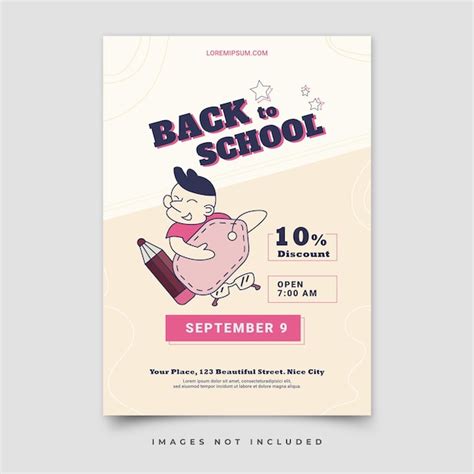 Premium Vector Back To School Vertical Poster Template