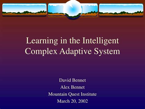 Ppt Learning In The Intelligent Complex Adaptive System Powerpoint