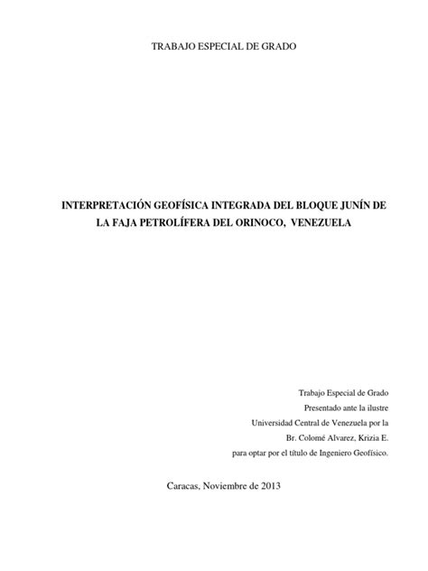Interpretación Geofísica Integrada Del Bloque Junín De La Faja