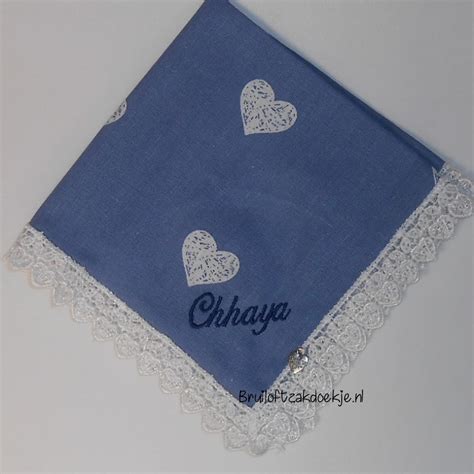 Zakdoek Love Blauw