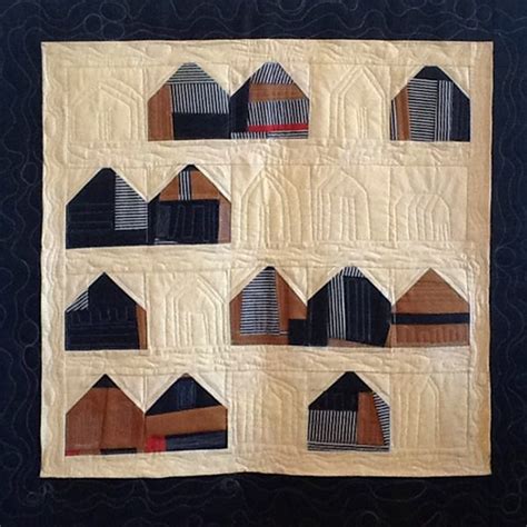 Workin Man Blues Quilt Textile Block House Improv House Quilt Block