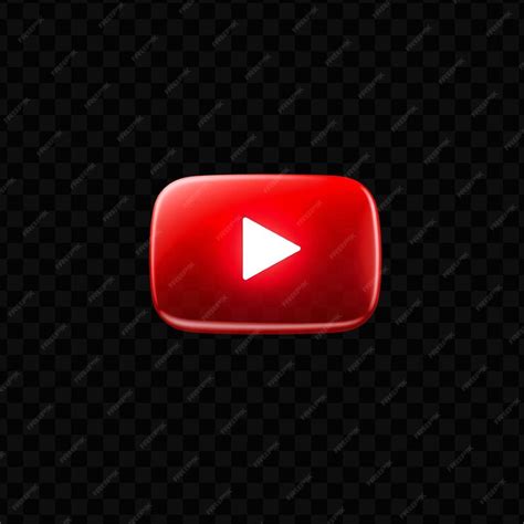 Youtube Logo With 3d Render Matte Glass Material Radiant Glow Red And White Color Scheme Isolat