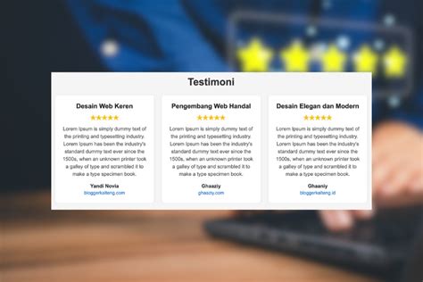Kode Html Dan Css Widget Testimoni Pelanggan Di Blogger Blogger Kalteng