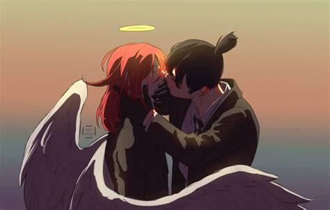 Deadly Kiss Angel And Devil Chainsaw Matching Profile Pictures