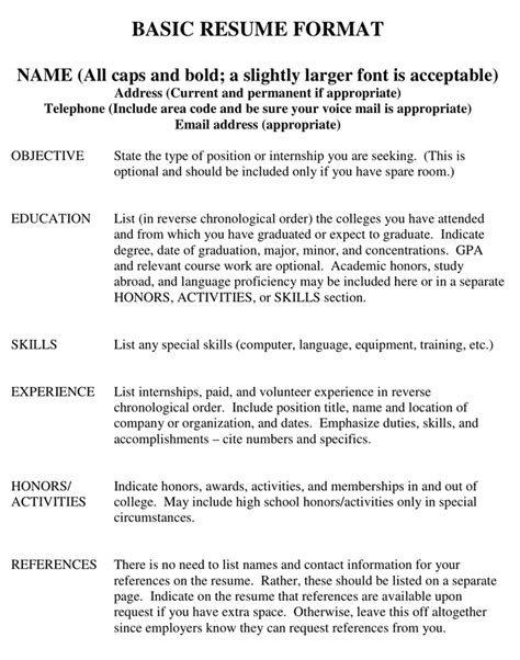Free Resume Format With Section Examples PDF KB Page S