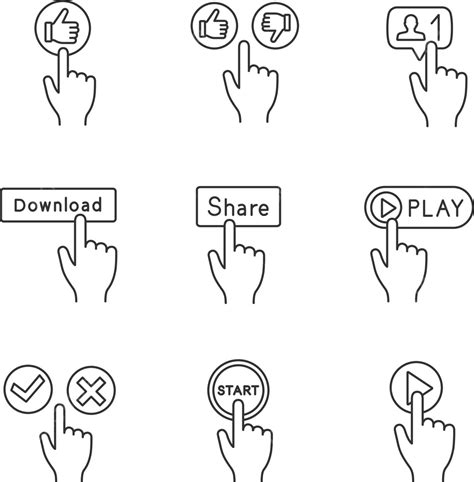 App Buttons Linear Icons Set Concept Stroke Logo Vector Concept