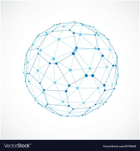 3d Digital Wireframe Spherical Object Made Using Vector Image