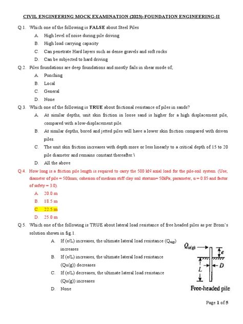 4model Exam Foundation Engineering Ii Pdf Deep Foundation Civil Engineering