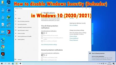 How To Disable Windows Security Defender In Windows 10 2020 2021 Youtube