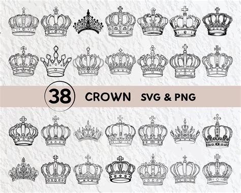 Crown Silhouette Svg Crown Svg Bundle Crown Clipart Crown Decal