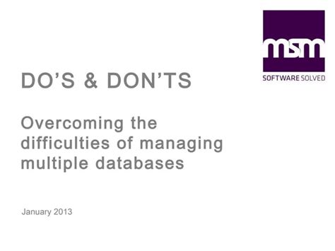 Overcoming The Difficulties Of Managing Multiple Databases Ppt