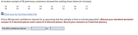 solved click here for the excel data file find a 90 percent