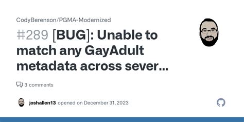 BUG Unable To Match Any GayAdult Metadata Across Several Libraries Issue 289