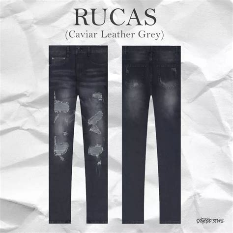 Jual Rucas Season 11 S11 Rucas Grey Caviar Leather Jeans Celana