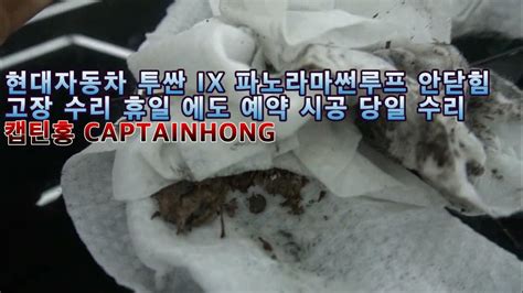 은평구핫플레이스 캡틴홍captainhong 투싼 Ix 파노라마썬루프 고장 안닫힘 원인은 레일에 낀 나무 열매 합리적인 비용에 리페어 서비스 Youtube