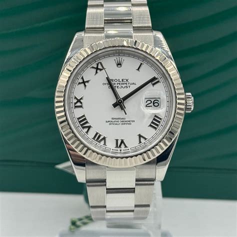 Rolex Steel And White Gold Rolesor Datejust 41 Watchfluted For