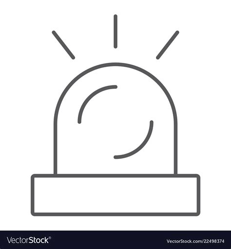 Alert Thin Line Icon Attention And Siren Alarm Vector Image