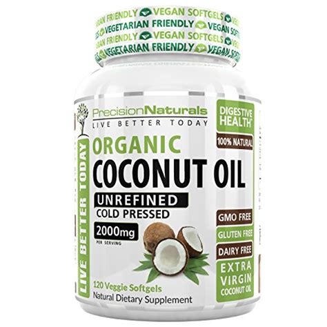 Vegetarian Softgels Organic Coconut Oil Capsulespills 2000mgserving