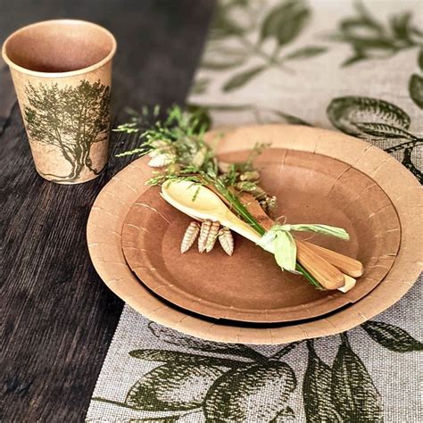 Brown Kraft Paper Plates Recycable And Biodegradeable Paper Plates