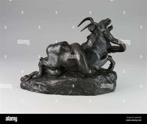 Antoine Louis Barye Python And A Gnu 19301940 France Bronze Stock