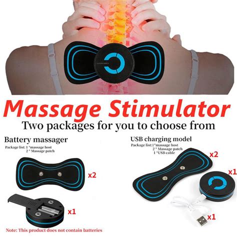 1pcs Mini Electric Neck Massager Pad Low Frequency Pulse Stimulator