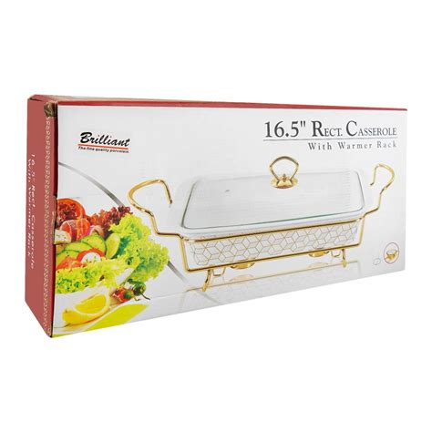 Brilliant 16 5 Rectangular Casserole Serving Dish With Candle Stand