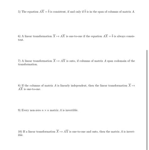 solved 5 the equation ax is consistent if and only if 5