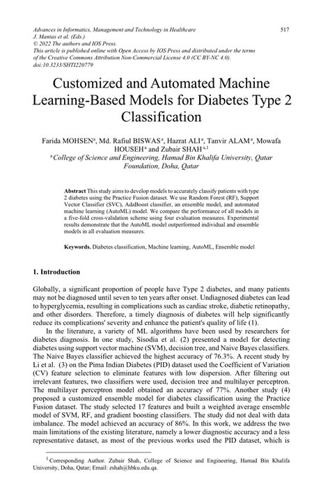 Pdf Customized And Automated Machine Learning Based Models For