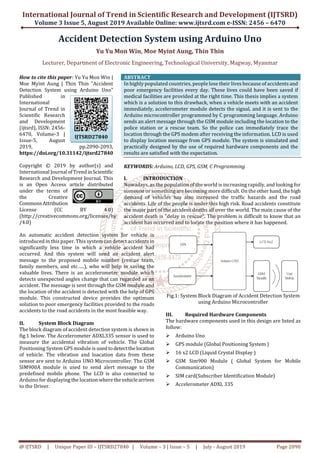 Accident Detection System Using Arduino Uno PDF