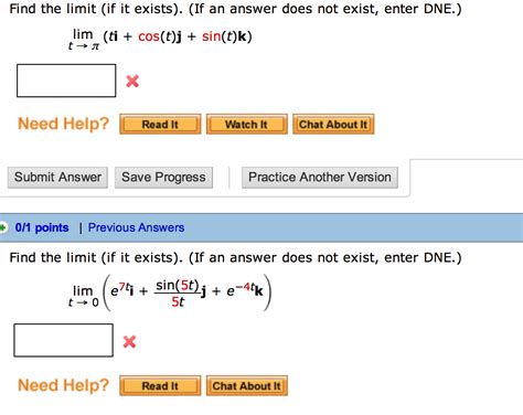 Solved Find The Limit If It Exists If An Answer Does Not