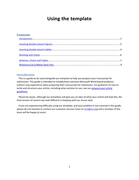 Manuscript Template Guide Figures Tables Styles