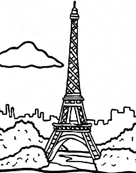 Eiffel Tower Coloring Page