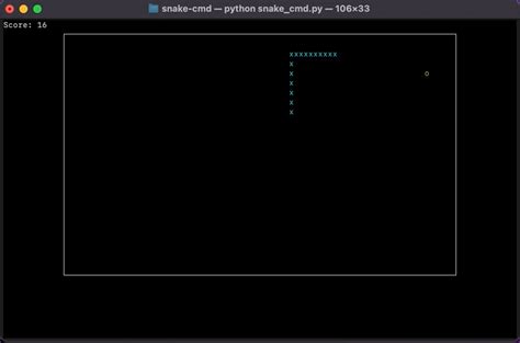 Github Ruben9922snake Cmd Command Line Version Of The Classic Snake Game