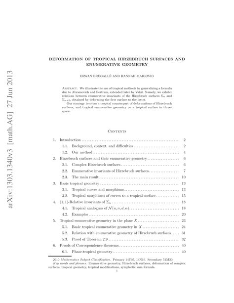 Pdf Deformation Of Tropical Hirzebruch Surfaces And Enumerative Geometry