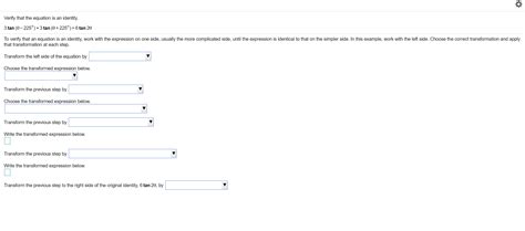 Solved Verify That The Following Equation Is An Identity Chegg